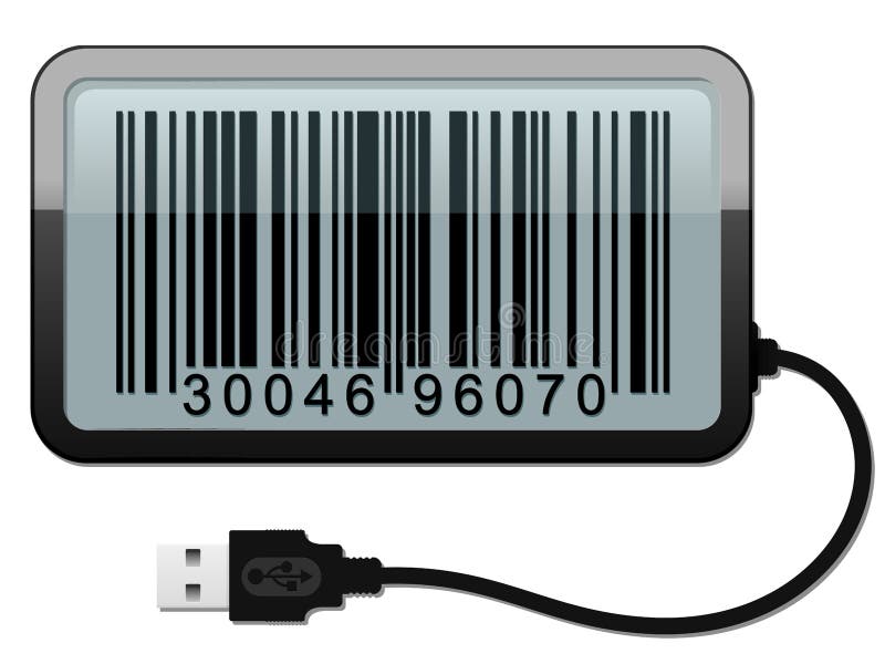 Bar code with usb cable stock vector. Illustration of line - 11047965