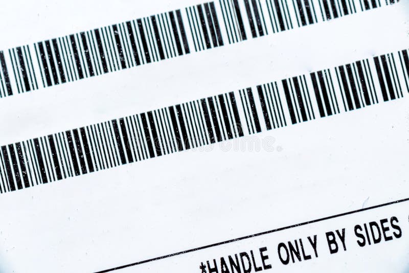 Bar Code on White Label on Electronic Device Stock Image - Image of ...