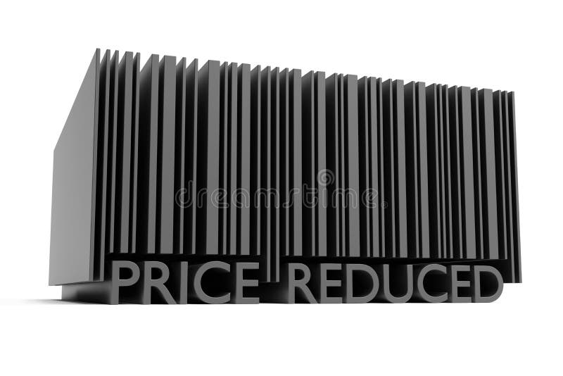 Bar Code with the Words PRICE REDUCED. 3D Render Stock Illustration ...