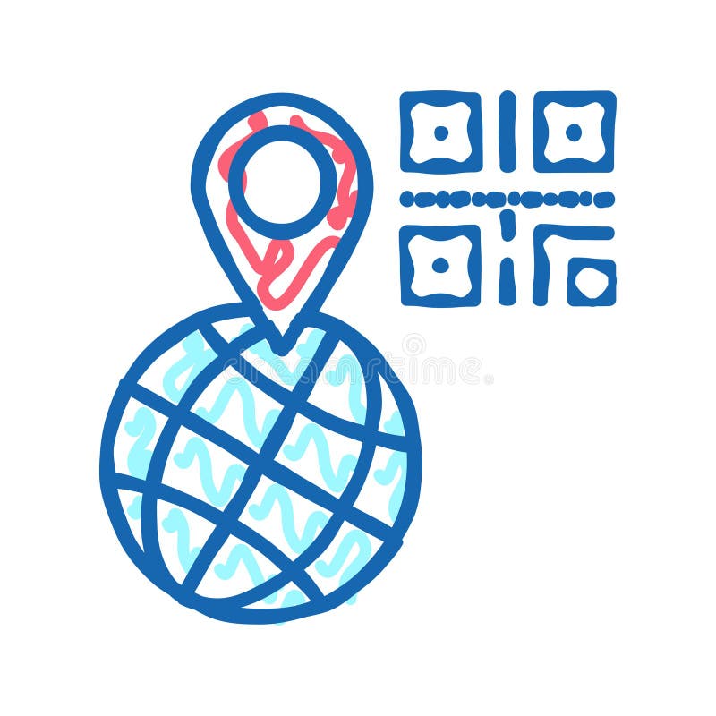 Bar Code Worldwide Location Color Icon Vector Isolated Illustration ...