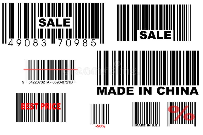 Made in china tag barcode stock illustration. Illustration of concept ...
