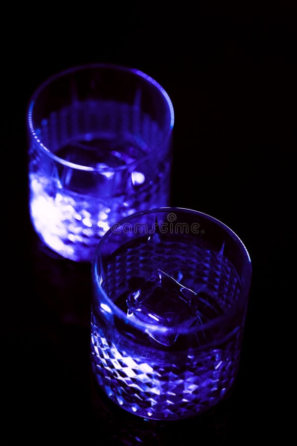 Bar Colored Lights with Glasses of Alcohol Stock Image - Image of ...