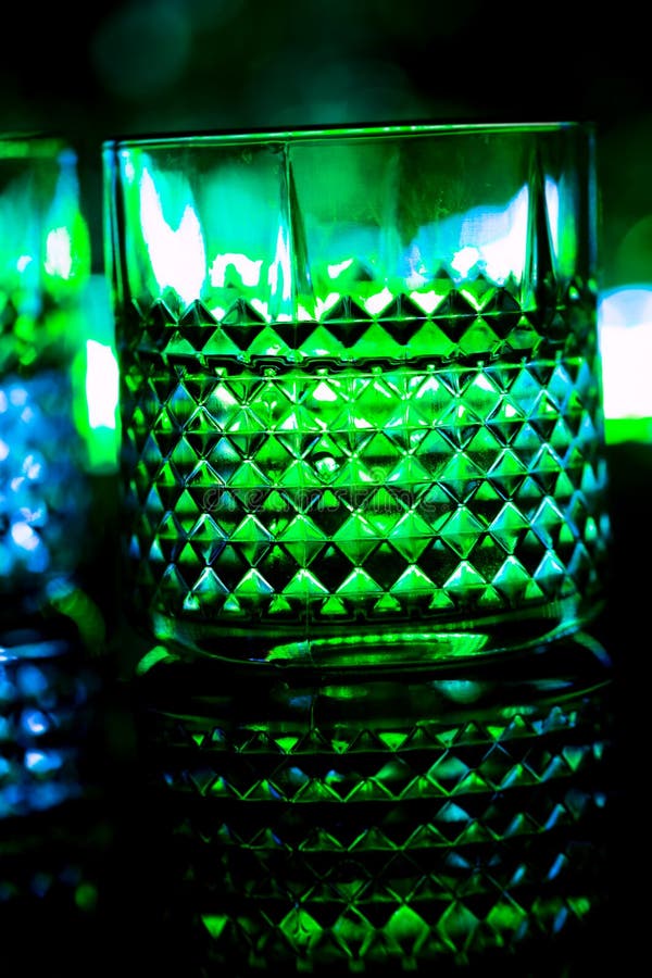 Bar Colored Lights with Glasses of Alcohol Stock Photo - Image of color ...