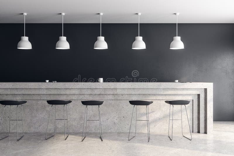 Bar counter with chairs stock illustration. Illustration of eastern ...