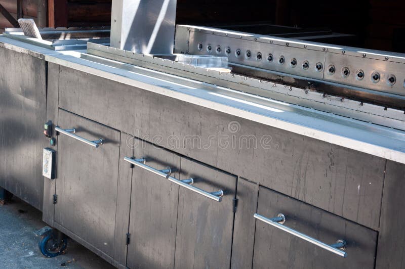 Bar Counter in the Kitchen. Table Fridge or Refrigerated Table Stock ...