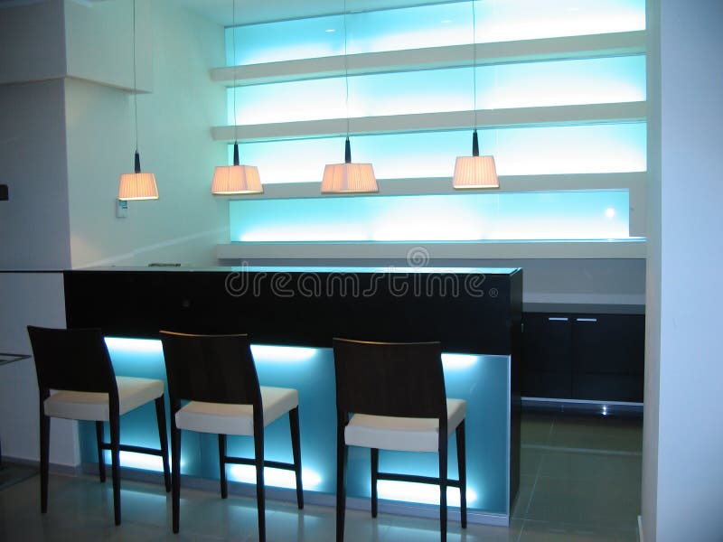 Bar Counter in a Handmade Restaurant. Stock Photo - Image of ...