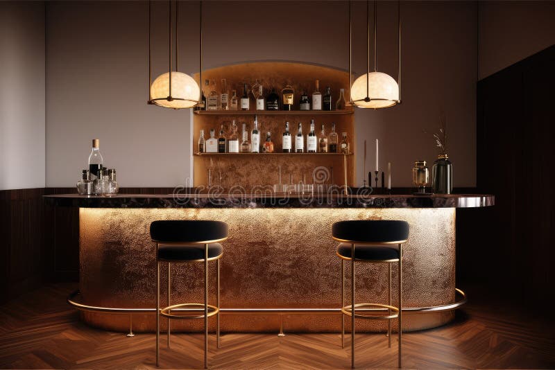 Bar Counter Modern Classic Style Interior, AI Generated Stock ...
