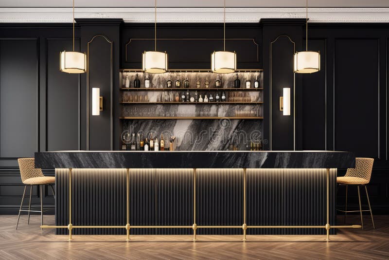 Bar Counter Modern Classic Style Interior.3d Rendering, AI Generated ...