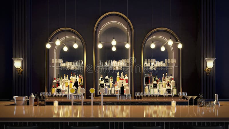 Bar Counter.Modern Classic Style Interior Stock Illustration ...