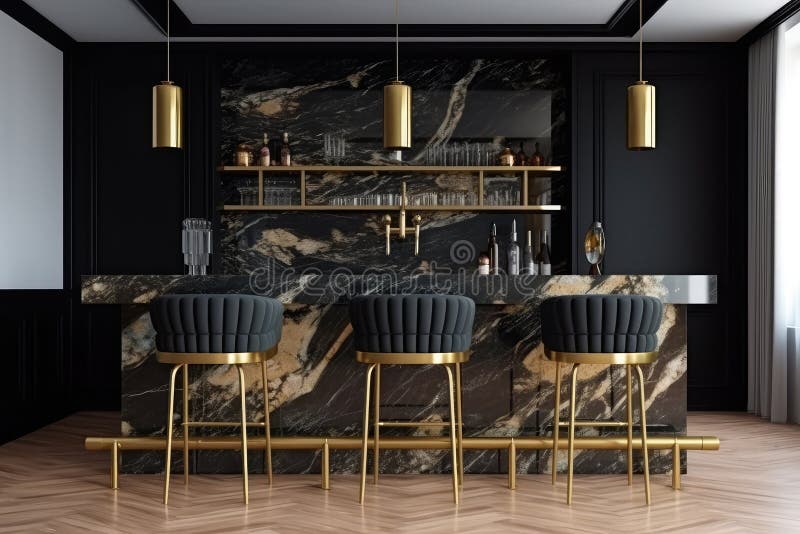 Bar Counter Modern Classic Style Interior.3d Rendering, Generated by AI ...