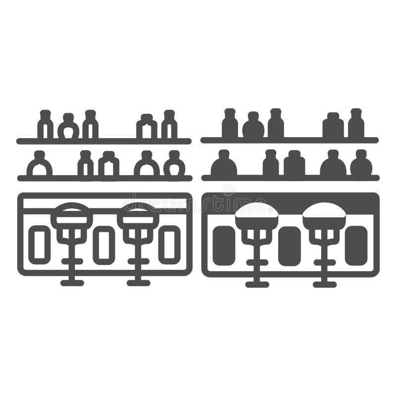 Bar Counter Line Illustration Stock Illustrations – 924 Bar Counter ...