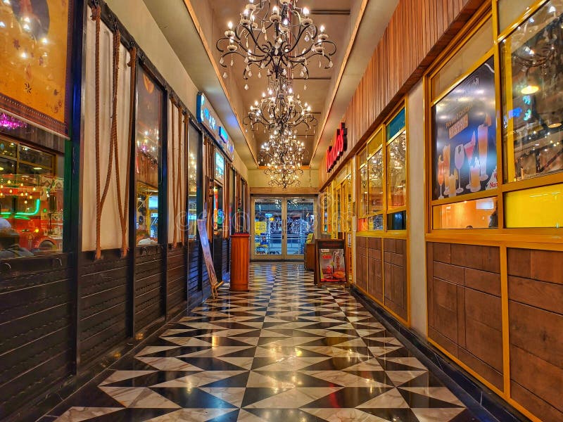 Bar Counter with Tall Chairs in Empty Restaurant. Editorial Image ...