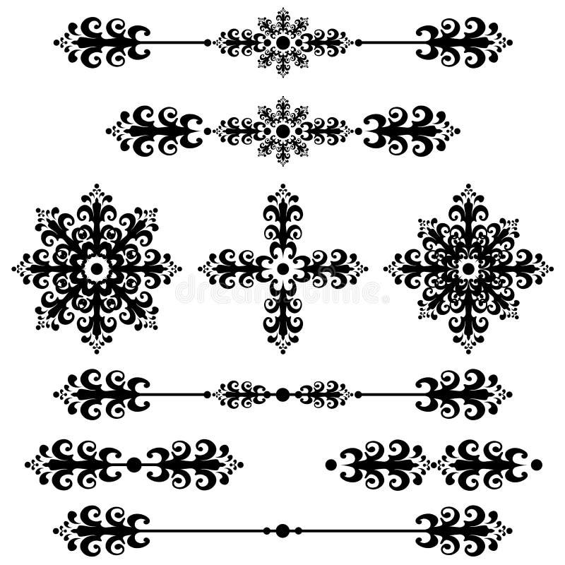 Ornamental Bar Line Divider 42 Stock Vector - Illustration of foliage ...