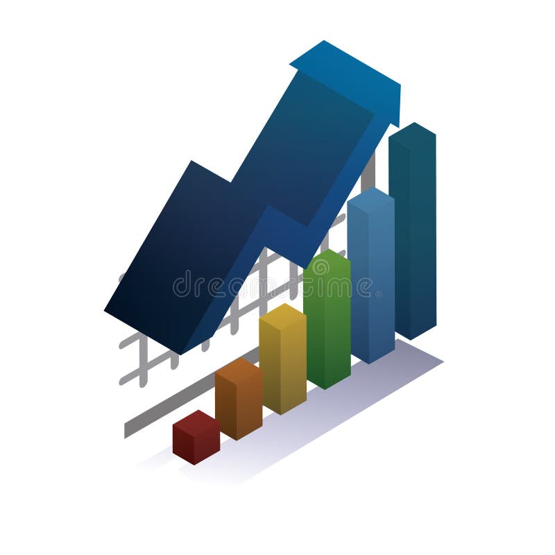 Bar Diagram with Arrow Up. Vector Illustration Decorative Design Stock ...