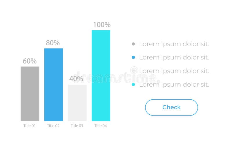 Bar Diagram with Percentage UI Element Template Stock Vector ...