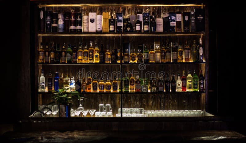 Bar, Distilled Beverage, Liquor Store, Night Stock Photo - Image of ...