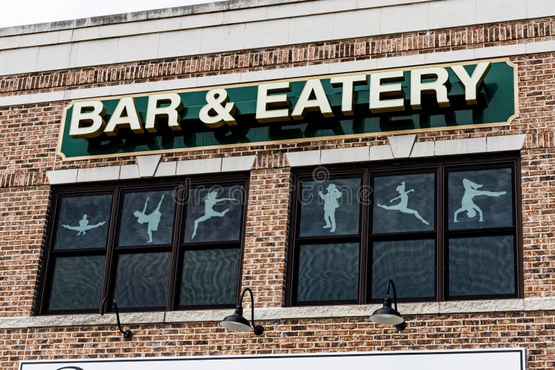 Bar and Eatery Sign on the Building Stock Image - Image of town, modern ...