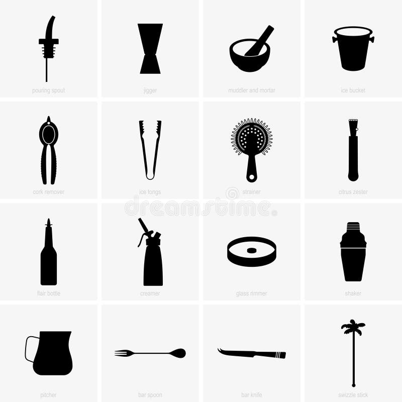Bar equipment stock vector. Illustration of glass, remover - 116737027