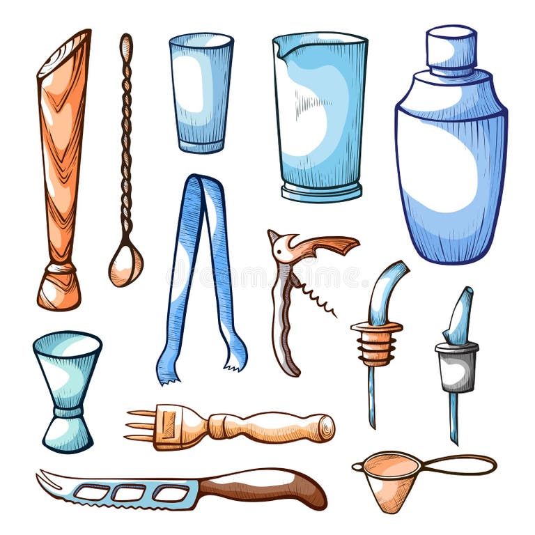 Bartender Tools Stock Illustrations 955 Bartender Tools Stock