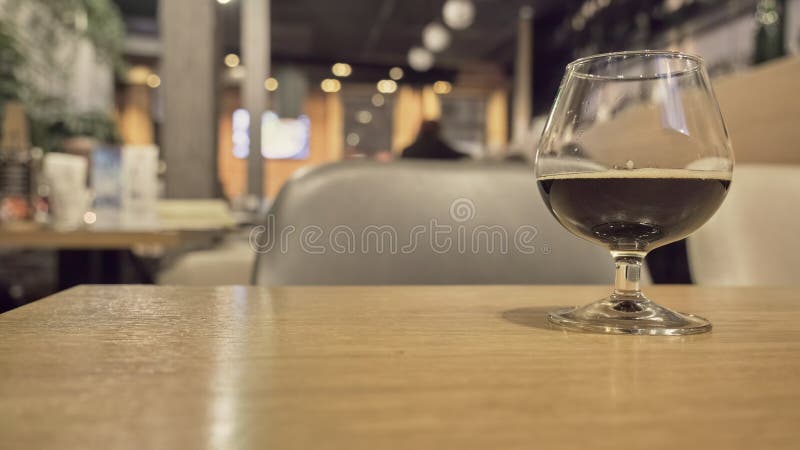 Bar with a Foaming Drink on the Table. Beverage Tasting Concept Stock ...