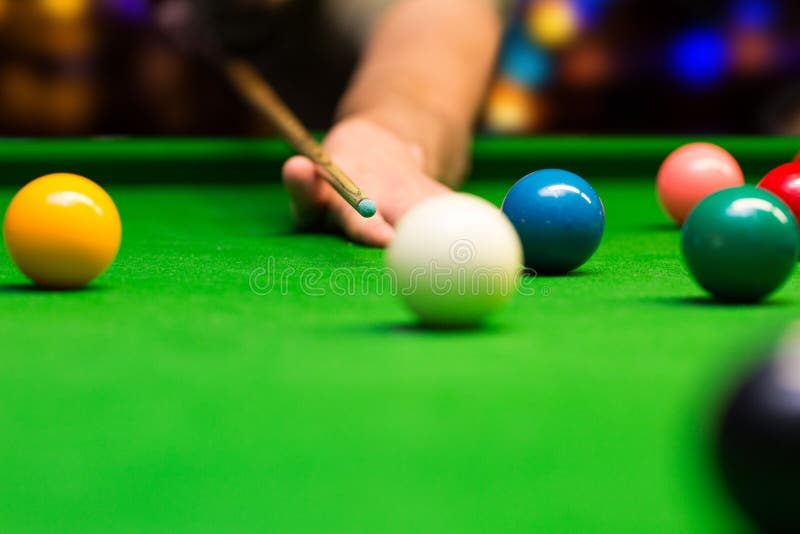 Bar games - snooker stock image. Image of focus, aiming - 87134283