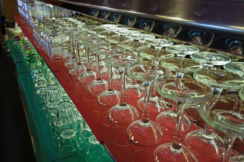 Bar glasses stock image. Image of beverage, dinner, clean - 46131303