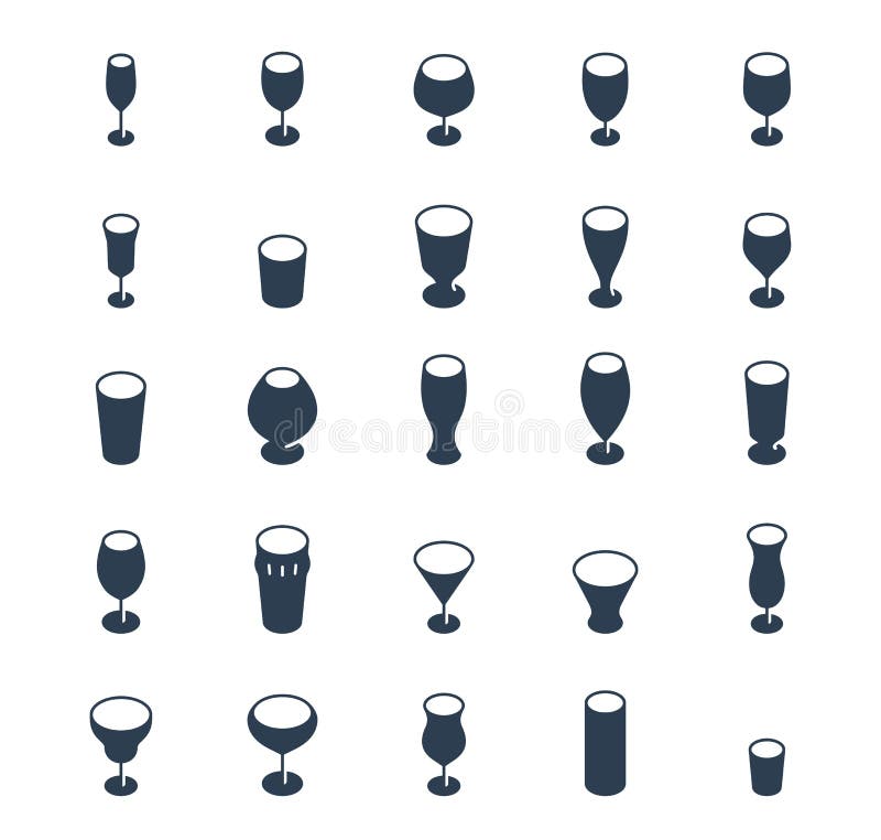 Bar glasses icon set stock vector. Illustration of alcohol - 164476039