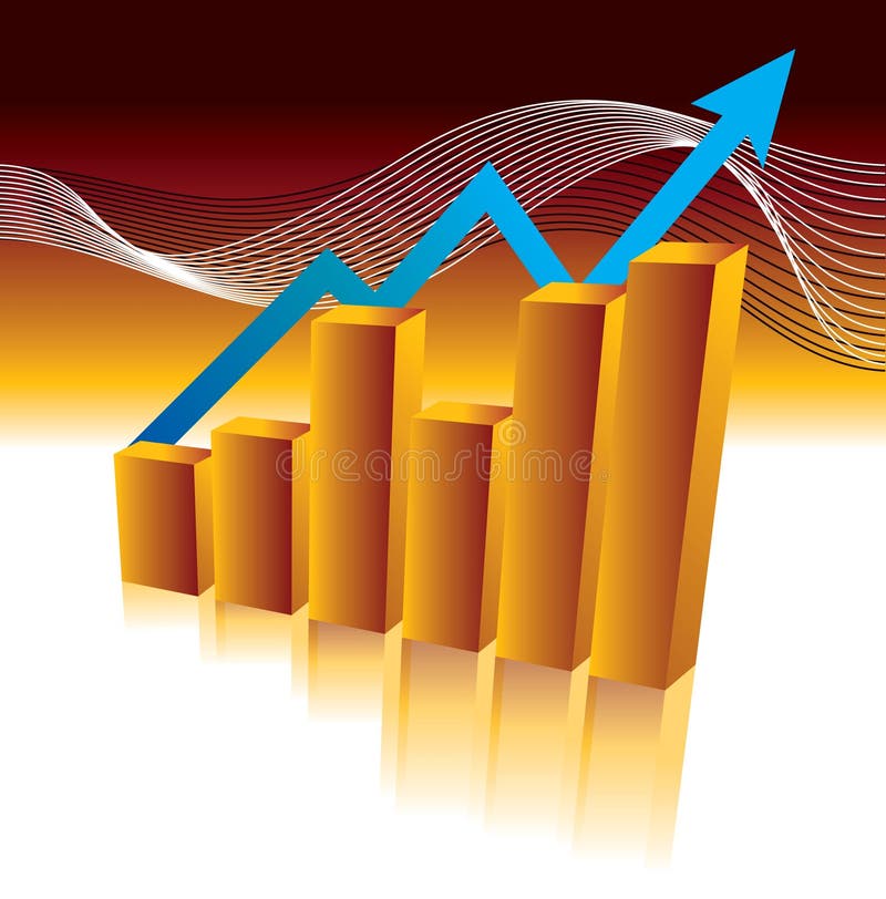 3D business bar graph stock illustration. Illustration of rise - 16079643