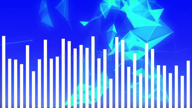 Bar Graph Animation Over Abstract Blue and Green Geometric Shapes Stock ...