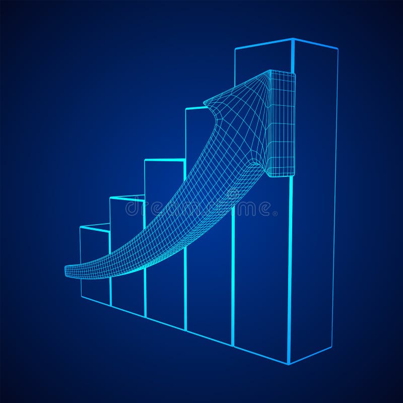 Bar Graph with Arrow Grow, Chart, Business Concept. Stock Vector ...