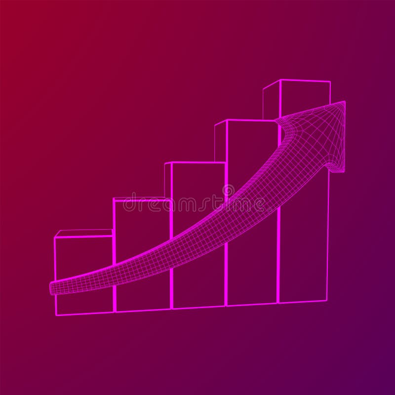 Bar Graph with Arrow Grow, Chart, Business Concept. Stock Vector ...
