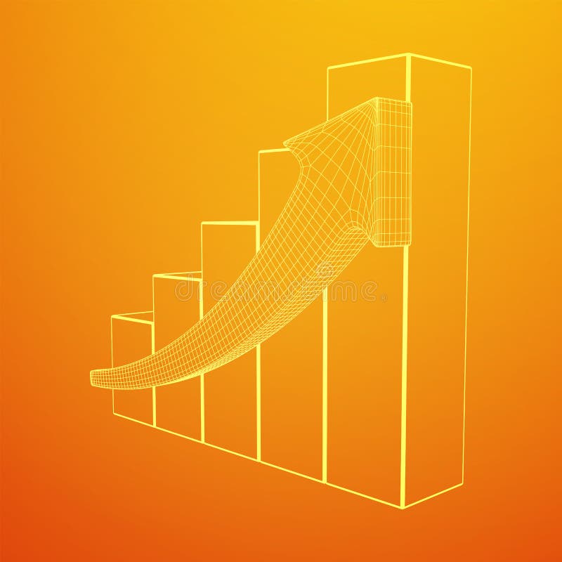 Bar Graph with Arrow Grow, Chart, Business Concept. Stock Vector ...