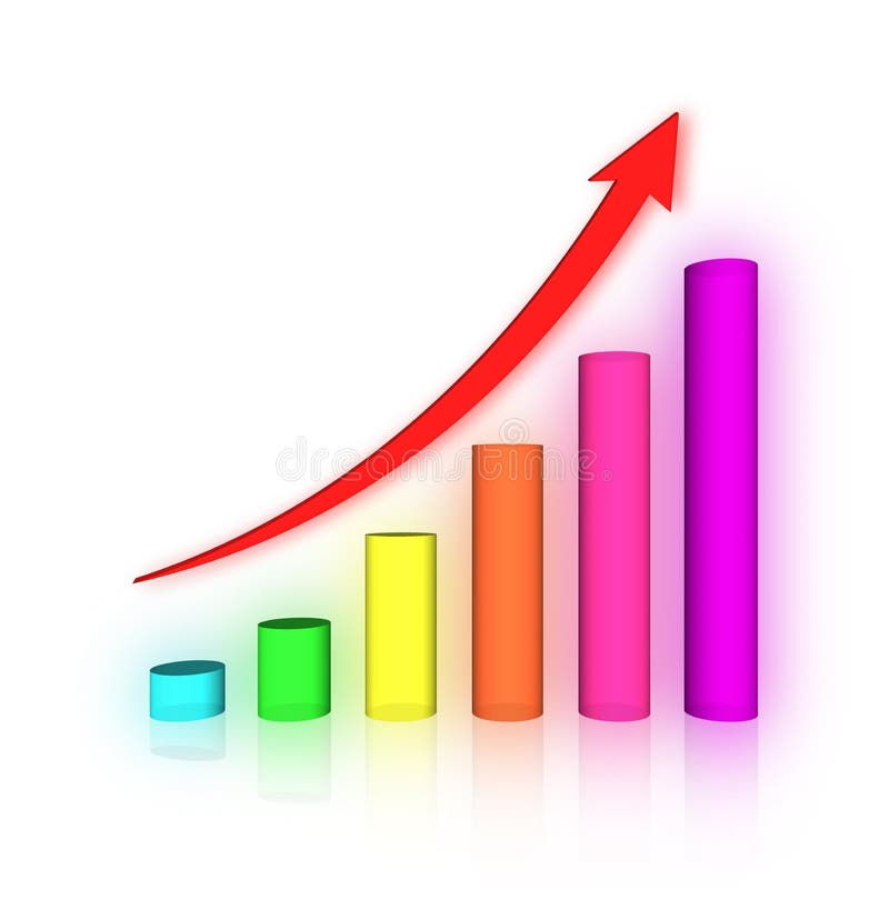 3d Graph Showing Rise in Profits or Earnings Stock Vector ...