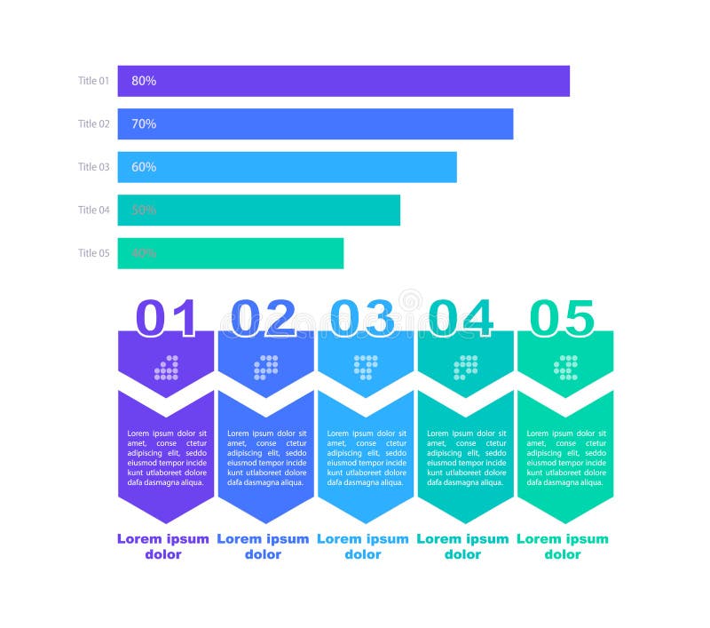 Bar Graph and Arrows Infographic Chart Design Template Set Stock ...