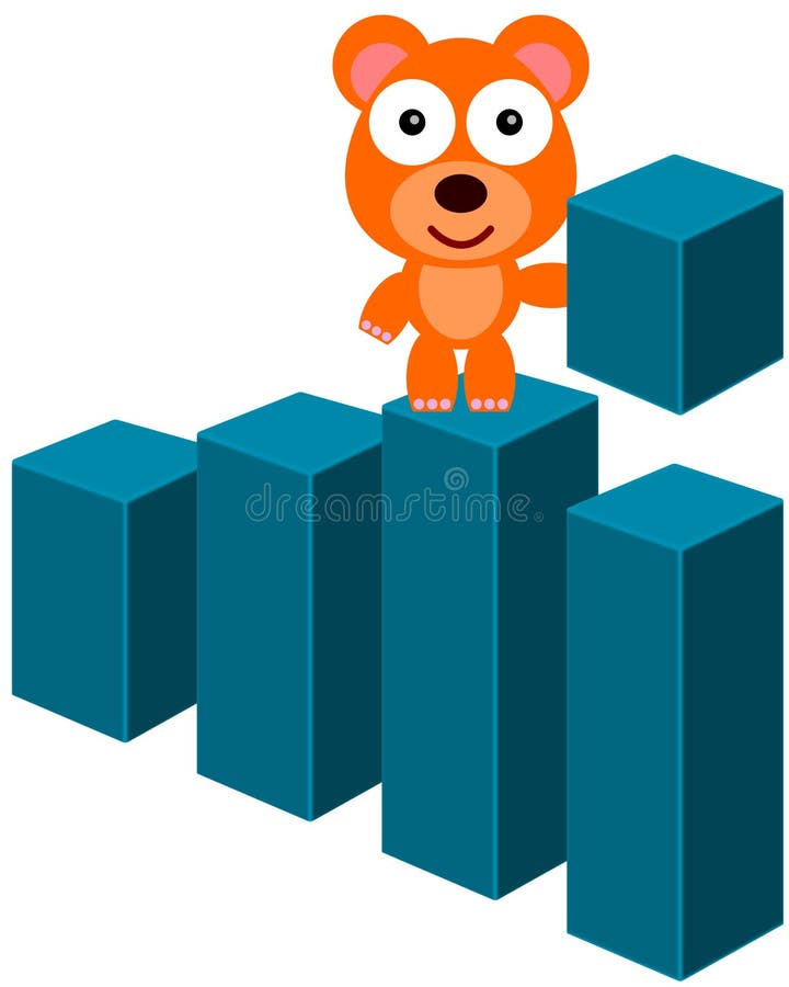 Bar graph bear stock illustration. Illustration of successful - 32396853