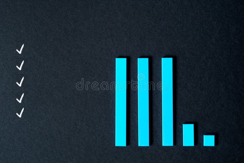 Bar Graph on a Black Background. Color Blocks. Stock Image - Image of ...