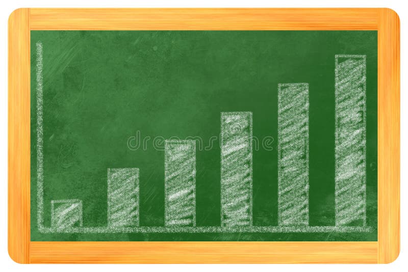 Bar Graph on Blackboard stock illustration. Illustration of learning ...