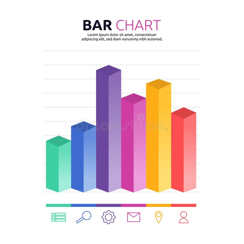 Bar Graph Chart Statistic Data Infographic Template Stock Vector ...