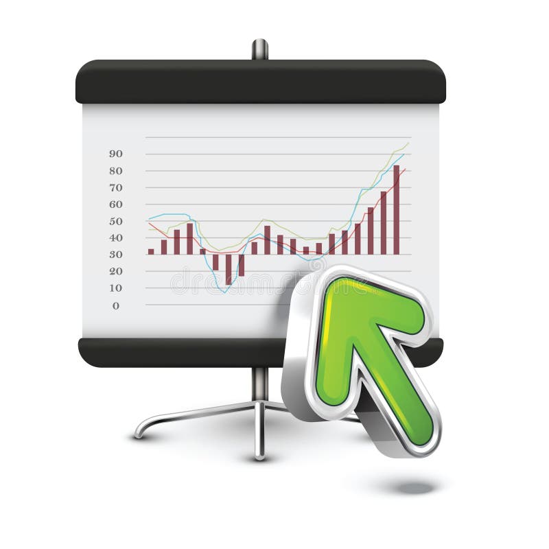 Bar Graph on Chart. Vector Illustration Decorative Design Stock Vector - Illustration of arrows ...