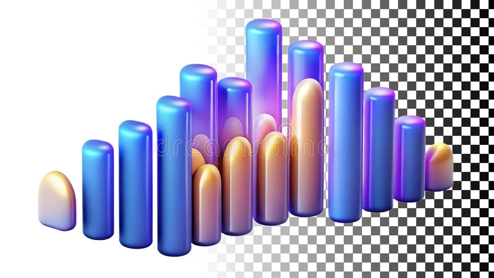 Bar Graph Columns, Data Visualization and Stats Png Transparent Image Generative AI Stock ...