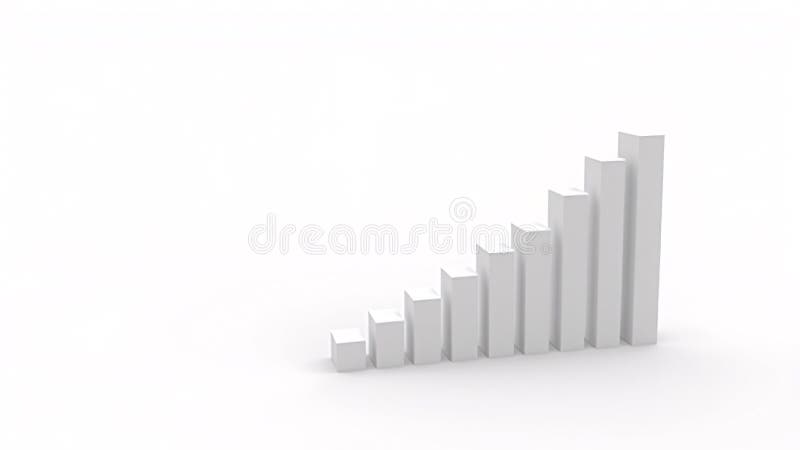 White Bar Graph Ascending on White Background Stock Illustration ...