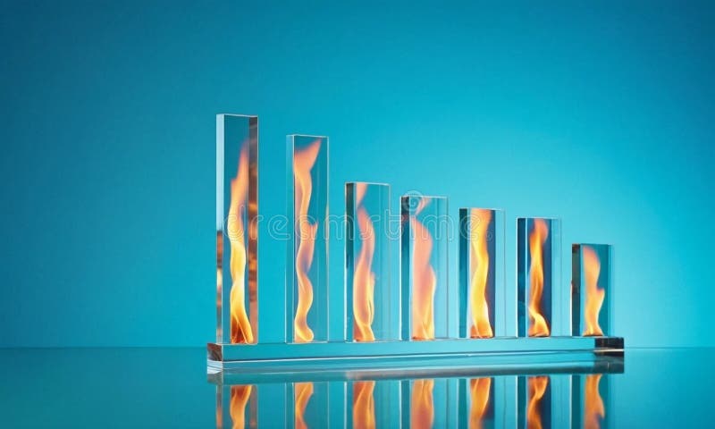 Bar graph with fire stock illustration. Illustration of scale - 317396077