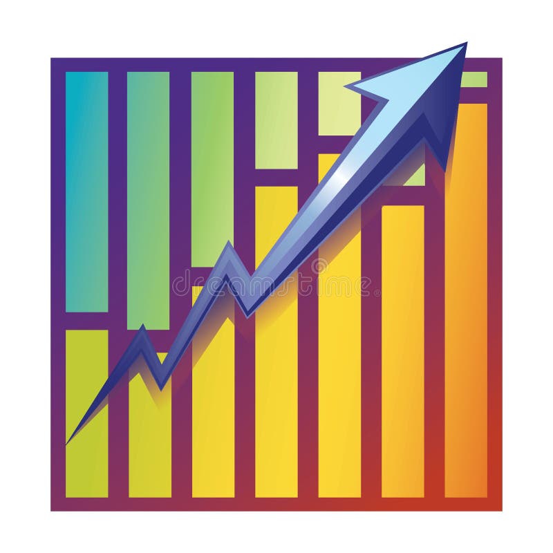 Bar Graph with Growth Concept. Vector Illustration Decorative Design ...