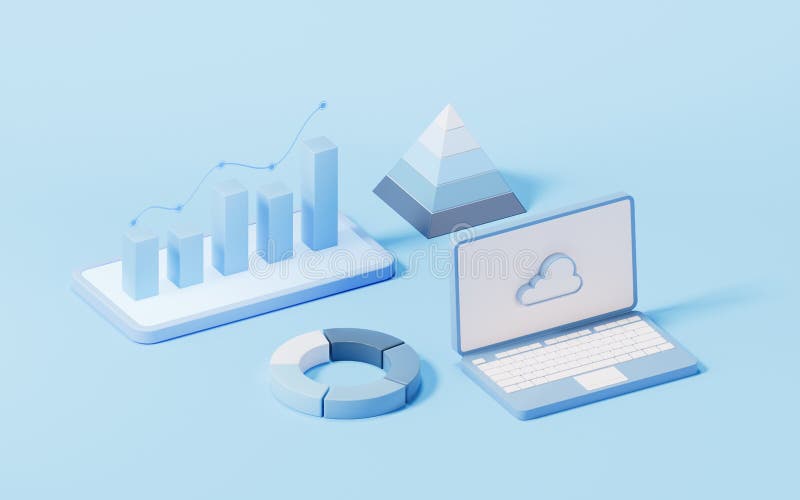 Bar Graph with Growth Trend, 3d Rendering Stock Illustration ...