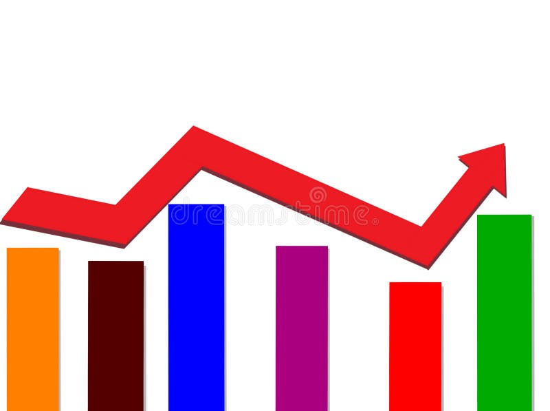 3D business bar graph stock illustration. Illustration of rise - 16079643