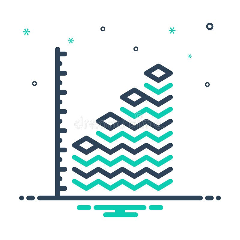 Mix Icon for Bar Graph, Chart and Stock Stock Illustration ...
