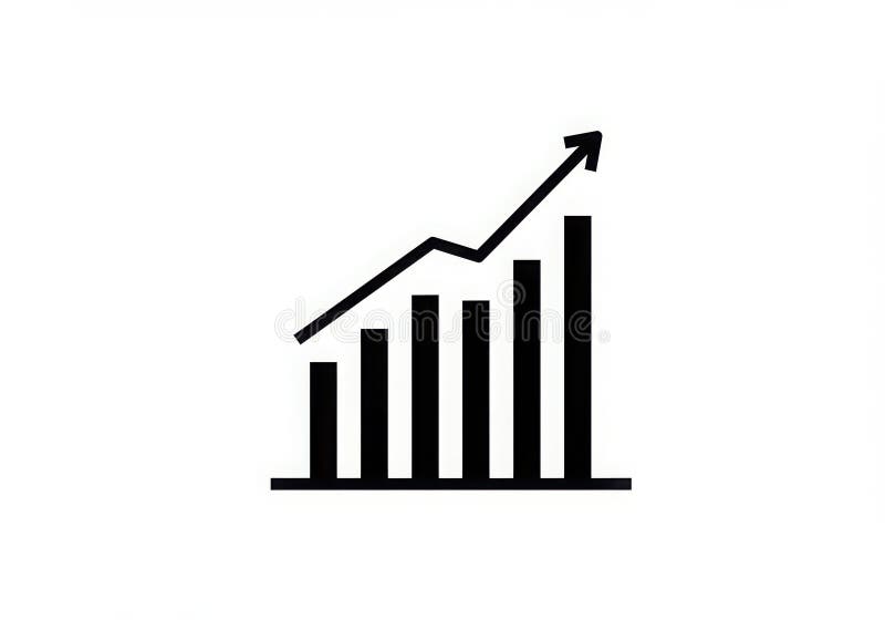 Bar Graph Icon, Minimalist Design, Black and White, Simple Geometric ...