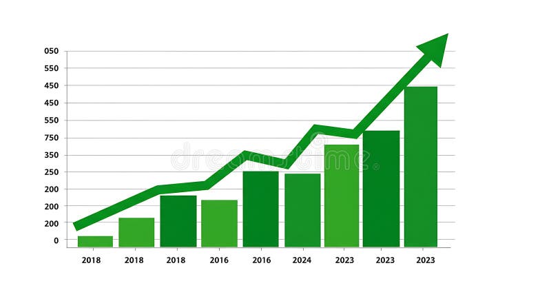 Bar Graph Illustrating Data from 2018 To 2023. Vertical Axis Shows ...