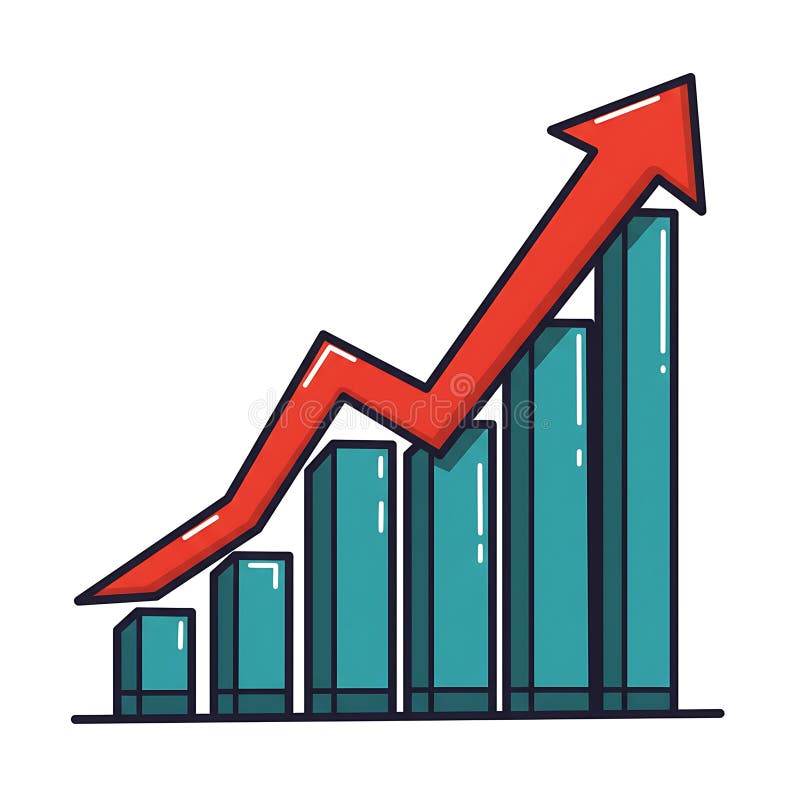 Bar Graph Illustration with Five Vertical Teal Bars of Increasing ...