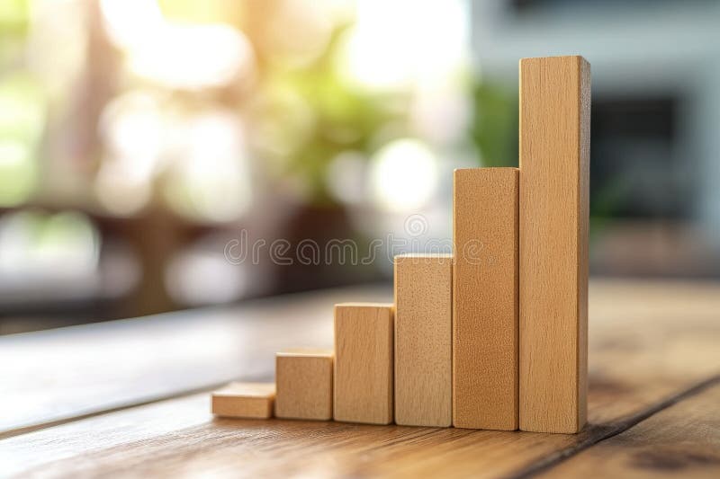 Upward Trend Graph Blocks Wooden Table Stock Photos - Free & Royalty ...